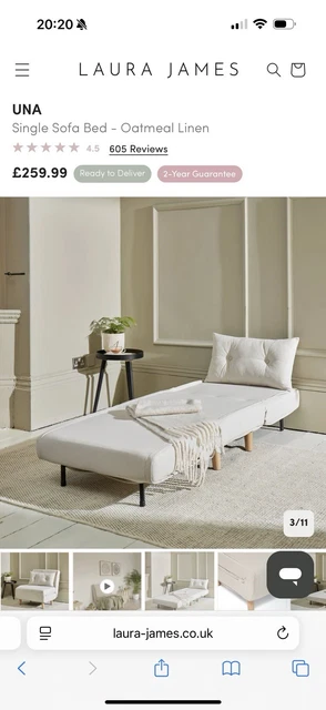 LAURA JAMES SINGLE Sofa Bed £156.70 - PicClick UK