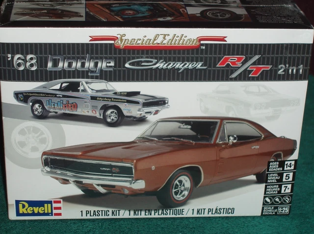 REVELL 1968 DODGE Charger Rt Hard Top Plastic Model Kit 1/25 Skill ...
