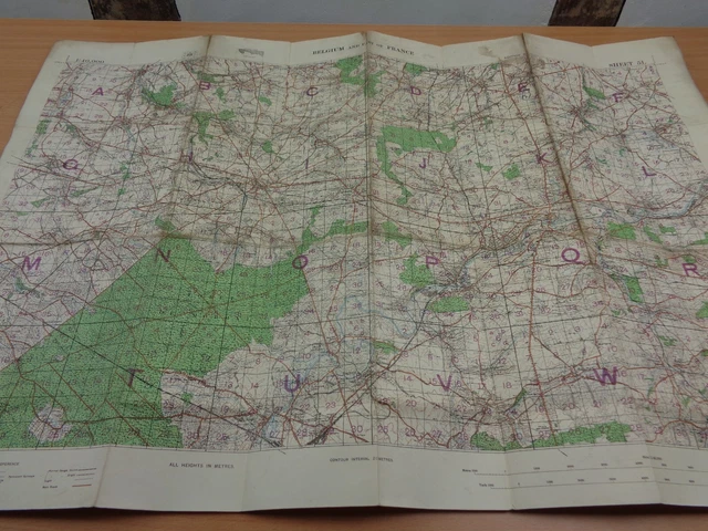 WW1 BRITISH ARMY map of the MORMAL FOREST, MAUBEUGE, BAVAY, HAUTMONT ...