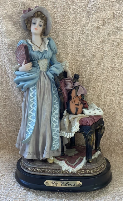VINTAGE MONTEFIORI COLLECTION Resin Figurine Victorian Lady with Violin ...