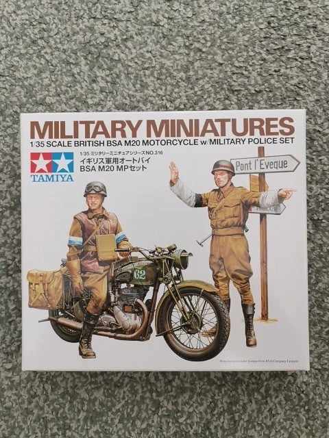 TAMIYA 1/35 SCALE WW2 British BSA M20 Motorcycle w Military Police £10. ...