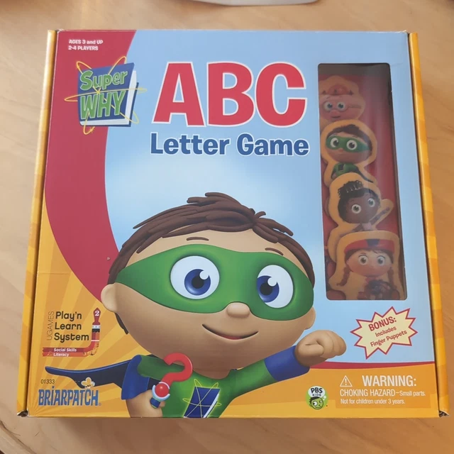 SUPER WHY ABC LETTER PBS Kids Board Game COMPLETE University Games ...