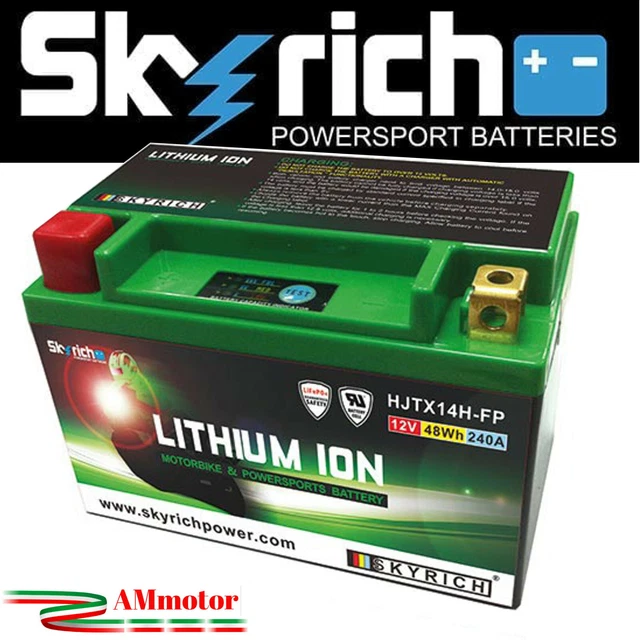 BATTERIA LITIO MOTO Skyrich HJTX14H-FP 12V Per Piaggio X Evo 400 2007 ...