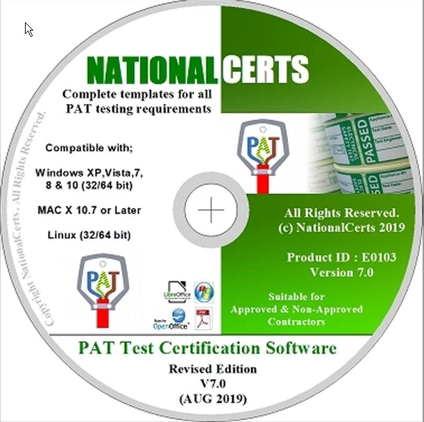 PAT TEST CERTIFICATE PAT TESTING FORMS Portable appliance V7 BY ...