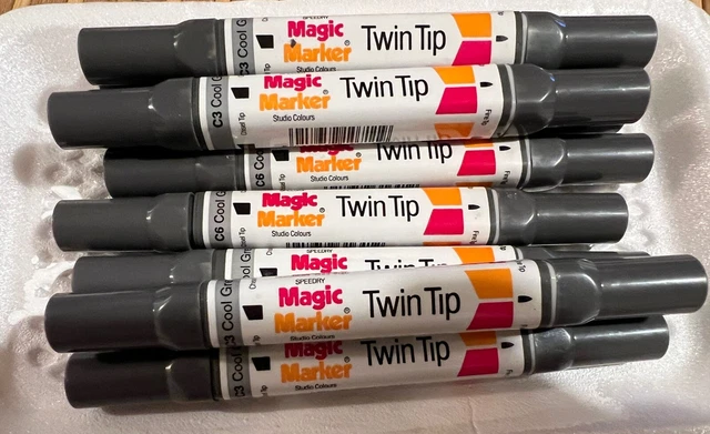 MAGIC MARKER TWIN Tip - C6, C5, C3 - Cool Grey - Royal Sovereign £1.50 ...
