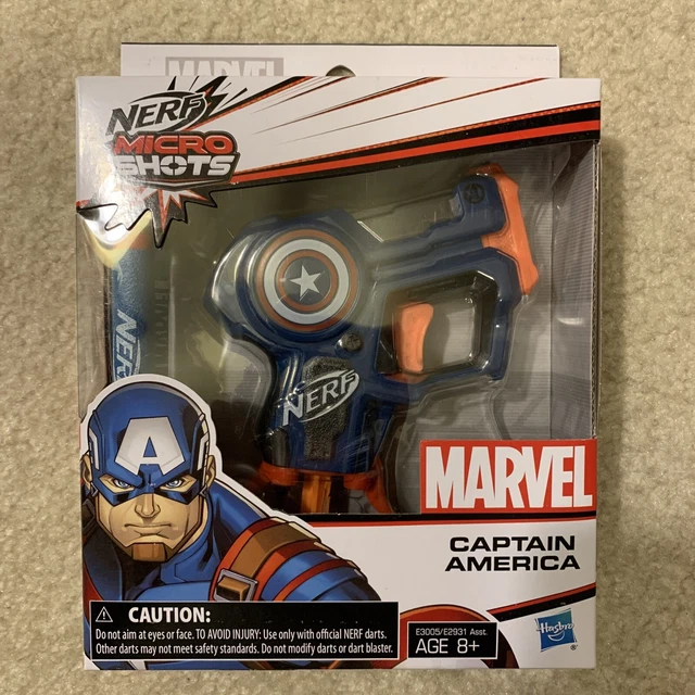 NERF MICRO SHOTS Toy Gun Marvel Avengers 01 Captain America Blaster 2 ...