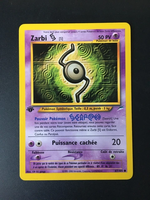 CARTE POKÉMON ZARBI 87/105 Neo Destiny Edition 1 EUR 29,00 - PicClick FR