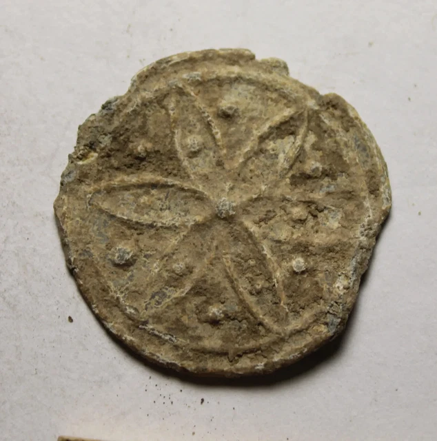 RARE ANCIENT ROMAN Burial Ritual Lead Mirror artifact applique ...