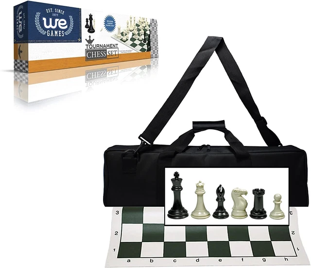WE GAMES COMPLETE Tournament Chess Set, Triple Weight Pieces, Green ...