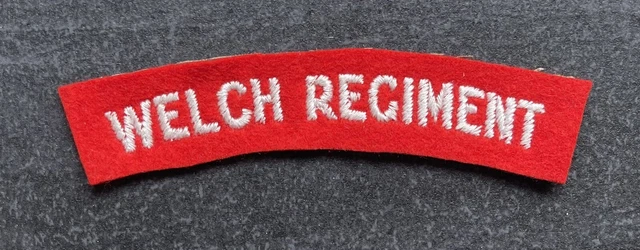 GENUINE WW2 WELCH Regiment Cloth Shoulder Title £12.00 - PicClick UK