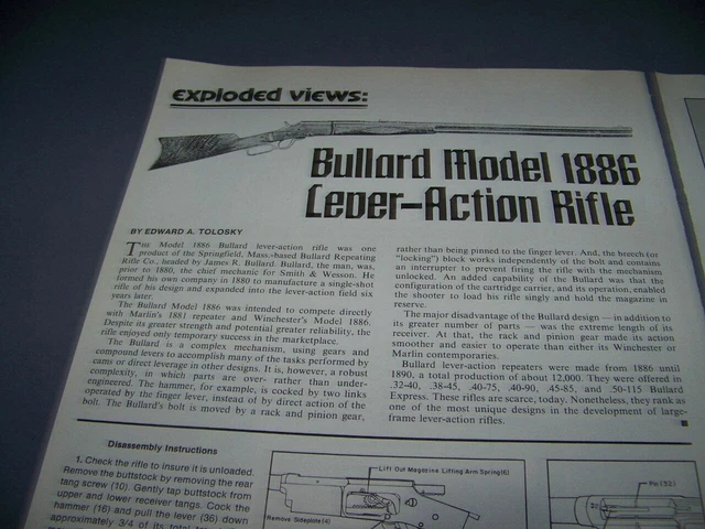 HISTORY: BULLARD MODEL 1886 Lever-Action Rifle..details/Exploded View ...