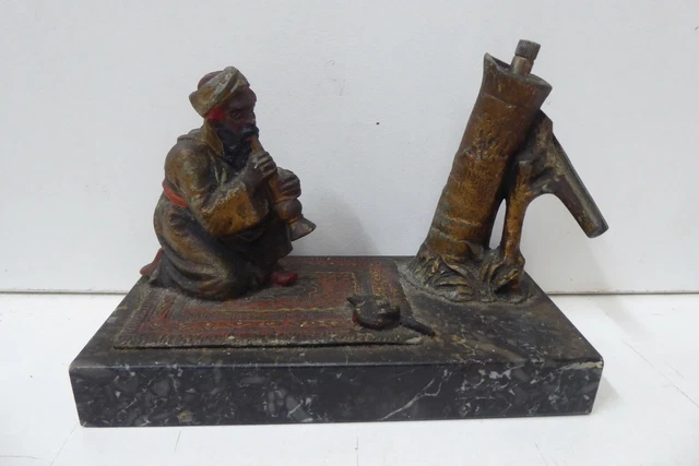 AUSTRIAN PERSIAN SNAKE Charmer Carpet Marble Base Match Strike Bergman ...