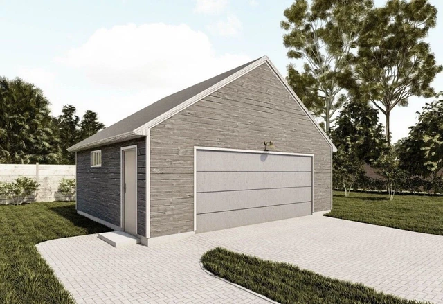 2 CAR GARAGE Plans ,One Story 22 x 24 garage Building Blueprints £18.94 ...