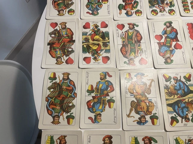 ANCIEN JEU DE 32 Cartes Grand Modèle Complet Autrichien Vintage Cards ...