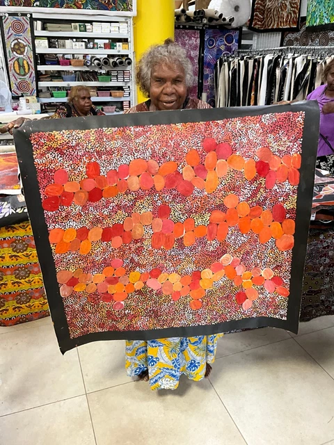 LYNETTE CORBY NUNGURRAYI Aboriginal Artist PULI ROCK STONE 95x103cm EUR ...