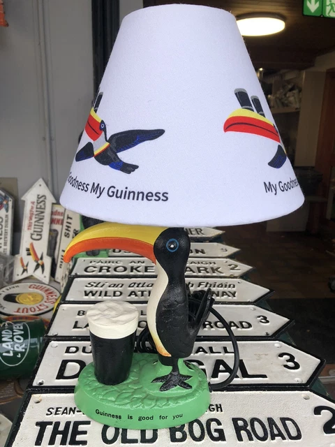 GUINNESS TOUCAN CAST Iron Lamp & Shade £99.00 - PicClick UK