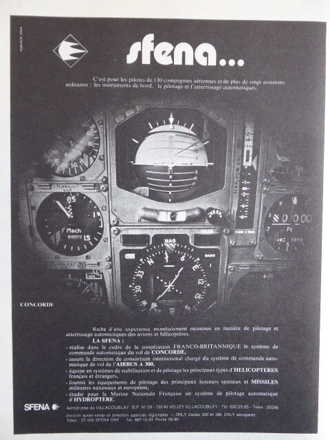 10/1973 PUB SFENA Velizy Sst Concorde Airliner Pilotage Atterrissage ...
