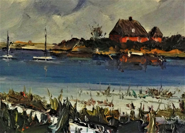 HERBERT PETER KRUSE (1916-2002) TOP-Gemälde 1973: AN DER SCHLEI BEI ...