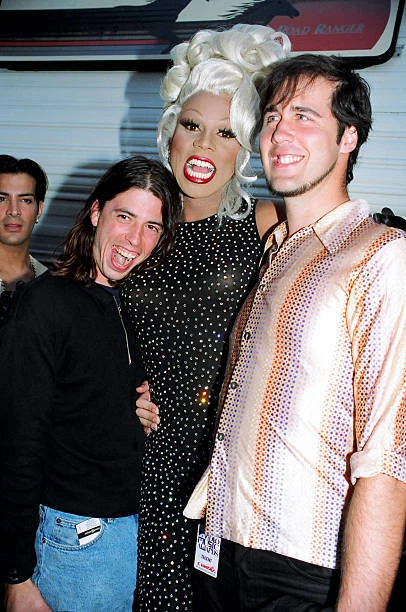 RUPAUL WITH DAVE Grohl & Krist Novoselic of Nirvana 1993 Old Photo $9. ...