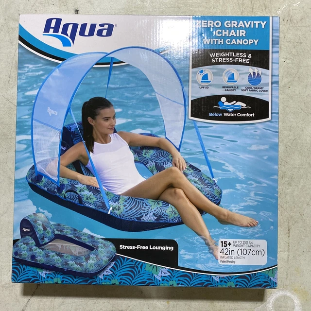 AQUA ZERO GRAVITY Pool Chair Lounge, Float for Adults with Removable ...