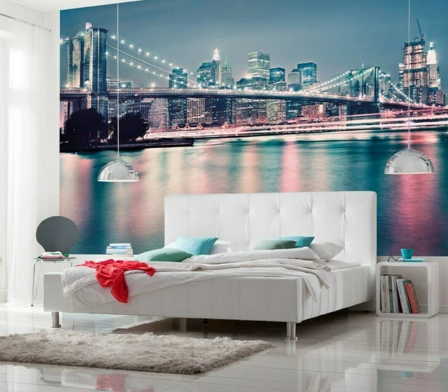 CASA MURA INTERNE Decorazione Murale da Uomo Cave Nuovo York Skyline ...