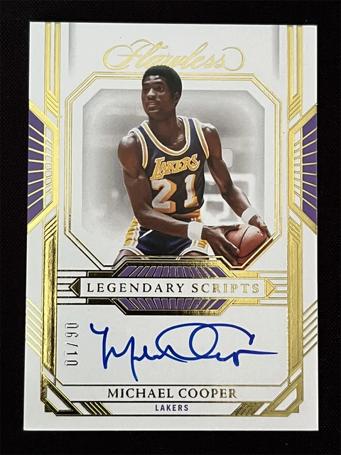 2022-23 PANINI FLAWLESS Michael Cooper #LS-MCP Gold Legendary Scripts ...