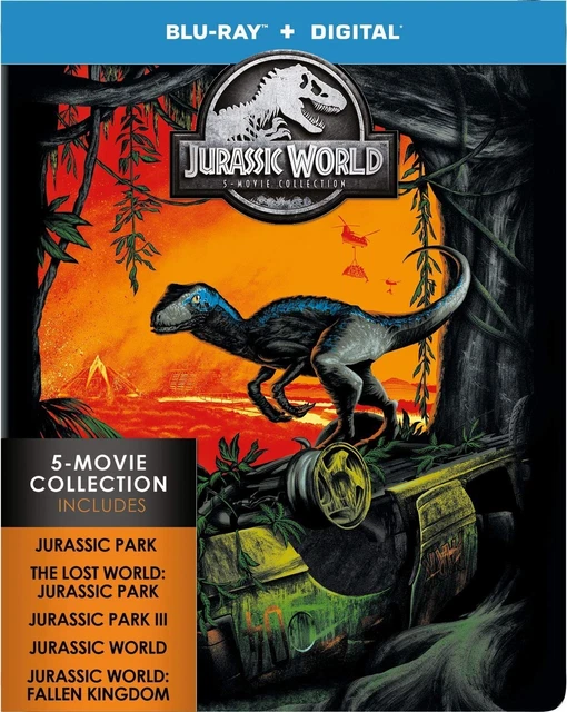 JURASSIC WORLD 5-MOVIE Collection (Blu-ray) Sam Neill Jeff Goldblum ...