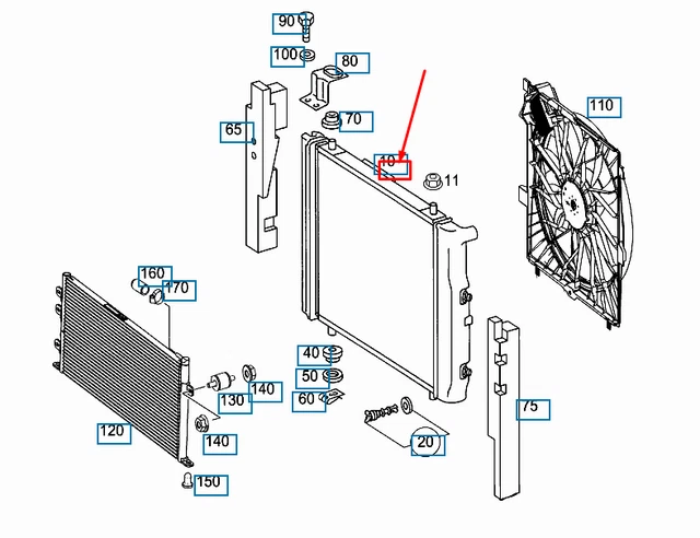 MERCEDES-BENZ G W463 AMG Water Cooling Radiator A4635000402 NEW GENUINE ...