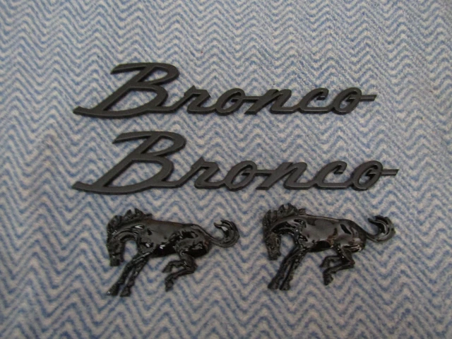 1966 - 1977 2021 2022 2023 FORD BRONCO FENDER EMBLEM w HORSES 4PC IN ...