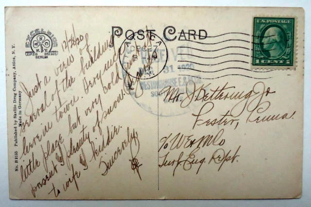 1920 MULTI VIEW Postcard Attica New York Masonic Temple High School ...