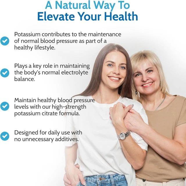 POTASSIUM CITRATE 740MG per Capsule 90 Capsules, Purest High Elemental ...