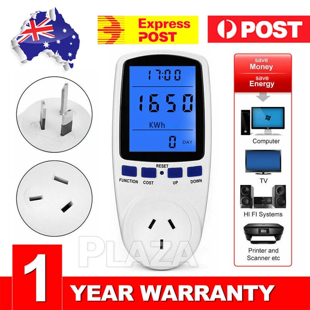 240V POWER METER Energy Monitor Consumption Watt Electricity Usage ...