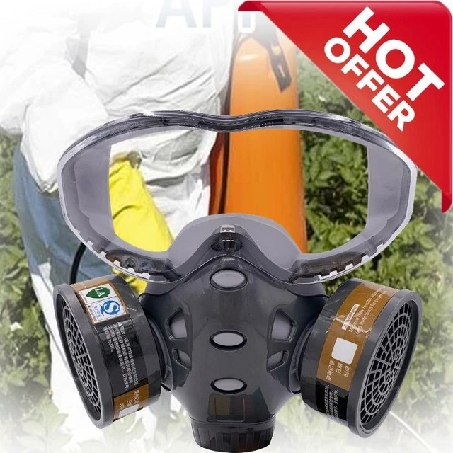 NEW FULL FACE Gas Mask With Safety Glasse Spray Paint Chemical ...