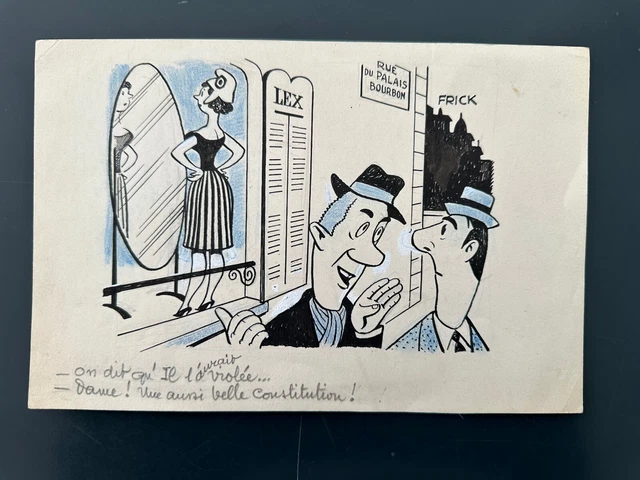 PLANCHE ORIGINALE LOUIS Frick Dessin de presse Publication Marianne ...