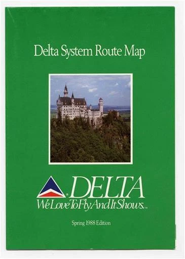 DELTA AIRLINES SYSTEM Route Map with Airplane Travel & Aviation ...