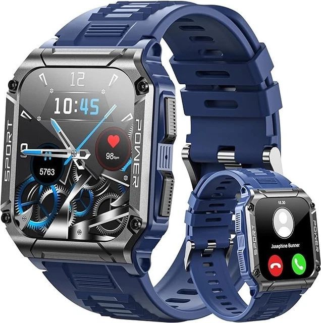 BLUE MEN SMART Watch Fitness Tracker Heart Rate Sports IP68 Waterproof ...