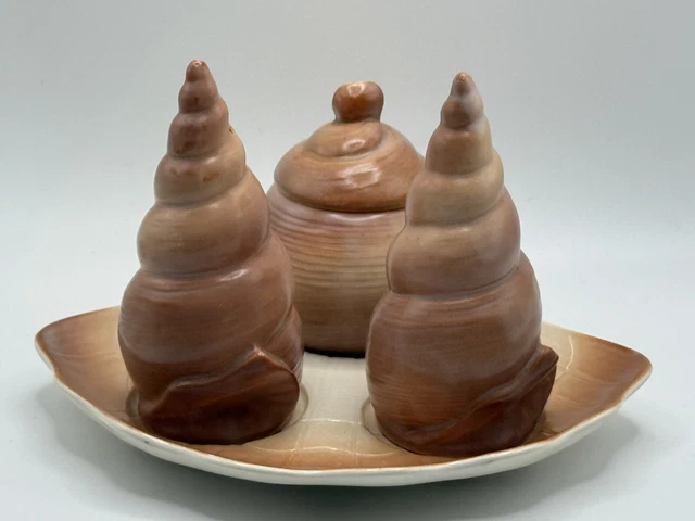 VINTAGE 1960'S CARLTON Ware Cruet Set. Shell Design. Salt, Pepper ...