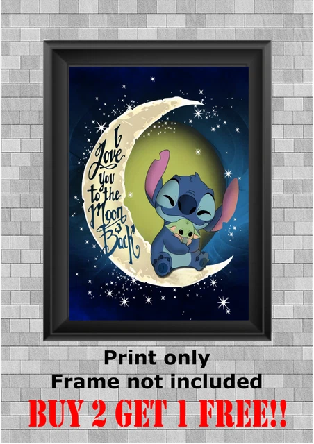 DISNEY LILO AND Stitch Moon And Back Wall Art Poster Print Picture Gift ...