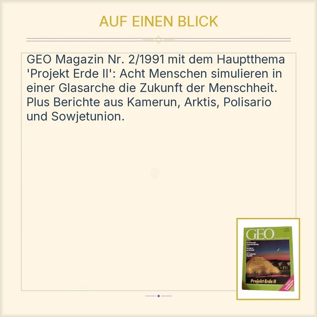GEO MAGAZIN PROJEKT Erde II Nr. 2 Jan. 1991 Das neue Bild der Erde ...