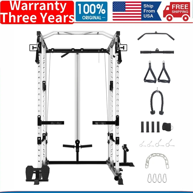 POWER CAGE 2000LBS Power Cage Squat Rack Squat Machine with Dip Bar ...
