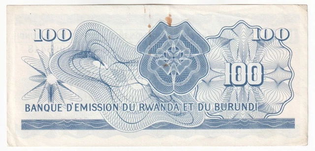 RWANDA 100 FRANCS Banknote (1960) P.3b - VF+ £99.00 - PicClick UK