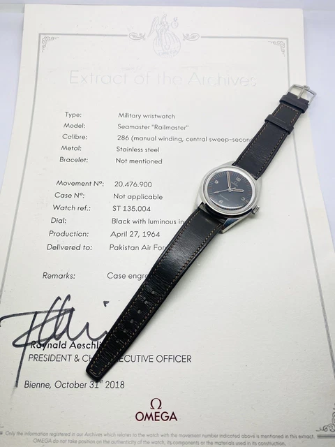 VINTAGE OMEGA RAILMASTER/SEAMASTER Military Issued PAF Cal. 286 Ref ...