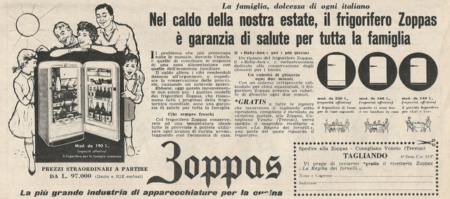 W1768 RÉFRIGÉRATEUR ZOPPAS - Publicité Du 1958 - Vintage Advertising ...