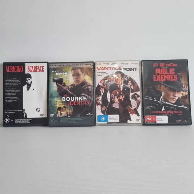 DVD ACTION BUNDLE 4 Movies Region 4 Bourne Identity Public Enemies ...