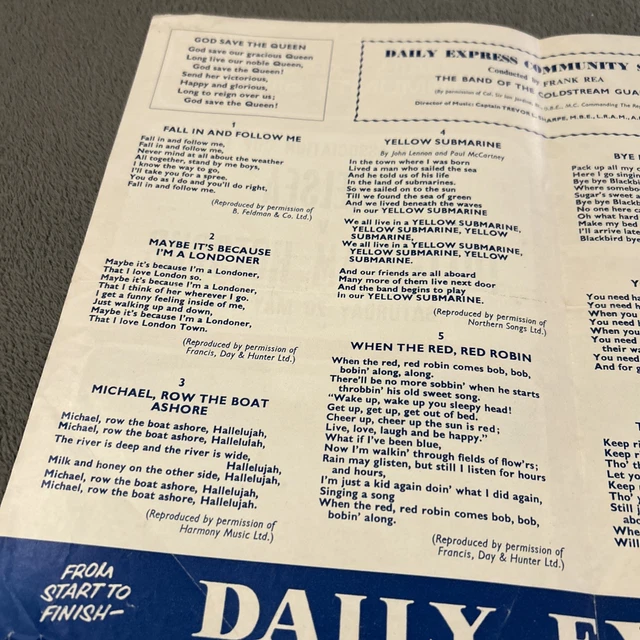 CHELSEA V TOTTENHAM 1967 FA Cup Final Community Song Sheet £2.51 ...