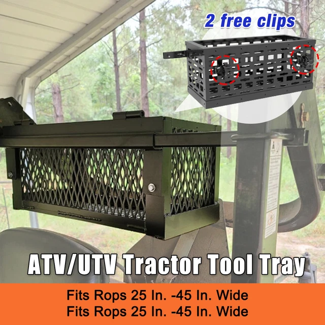 ATV/UTV TRACTOR TOOL Tray Rear Drop Rack Basket Cargo Storage Carrier w ...