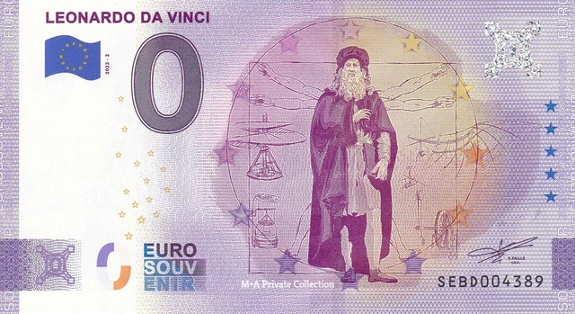 ZERO EURO NOTE | 0 Euro ITALY - LEONARDO DA VINCI, SEBD-2022-2 ...