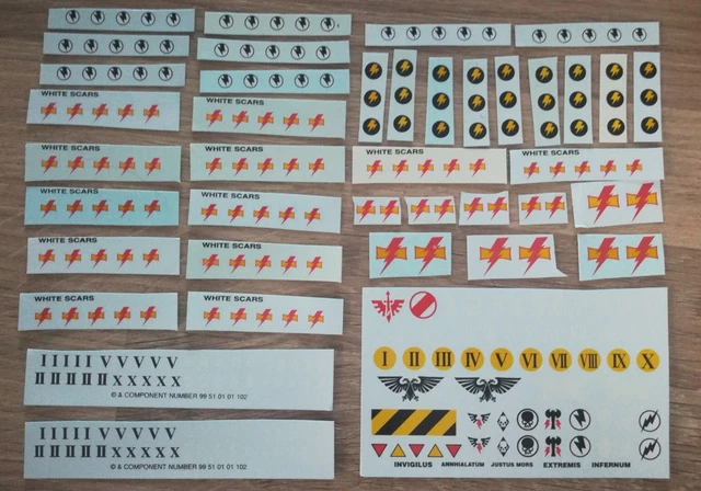 WHITE SCARS TRANSFERS Decals Army Set Warhammer 40k Horus Heresy 30k ...