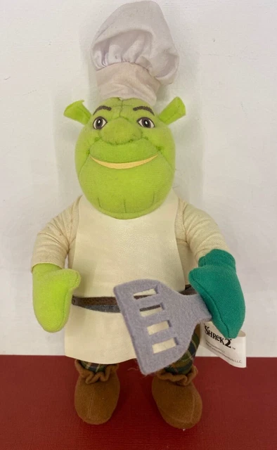 VINTAGE DREAMWORKS 2004 - SHREK 2 - Chef Shrek Ogre Soft Toy Plush $15. ...