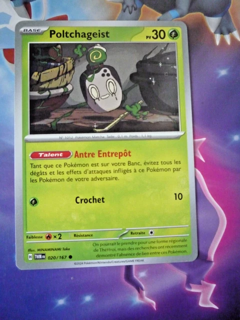 POKEMON MASCARADE CREPUSCULAIRE Card Carte Poltchageist 020/167 Fr Twm ...